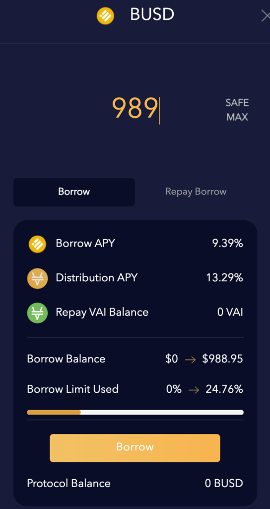 【DeFi】venusでBTCを担保にして借りた仮想通貨（BUSDとVAI）をPancakeSwapで運用する方法
