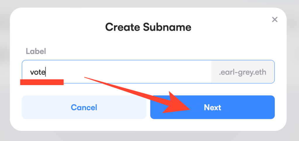 ENSのSbunameを作成して別アドレスに設定する方法